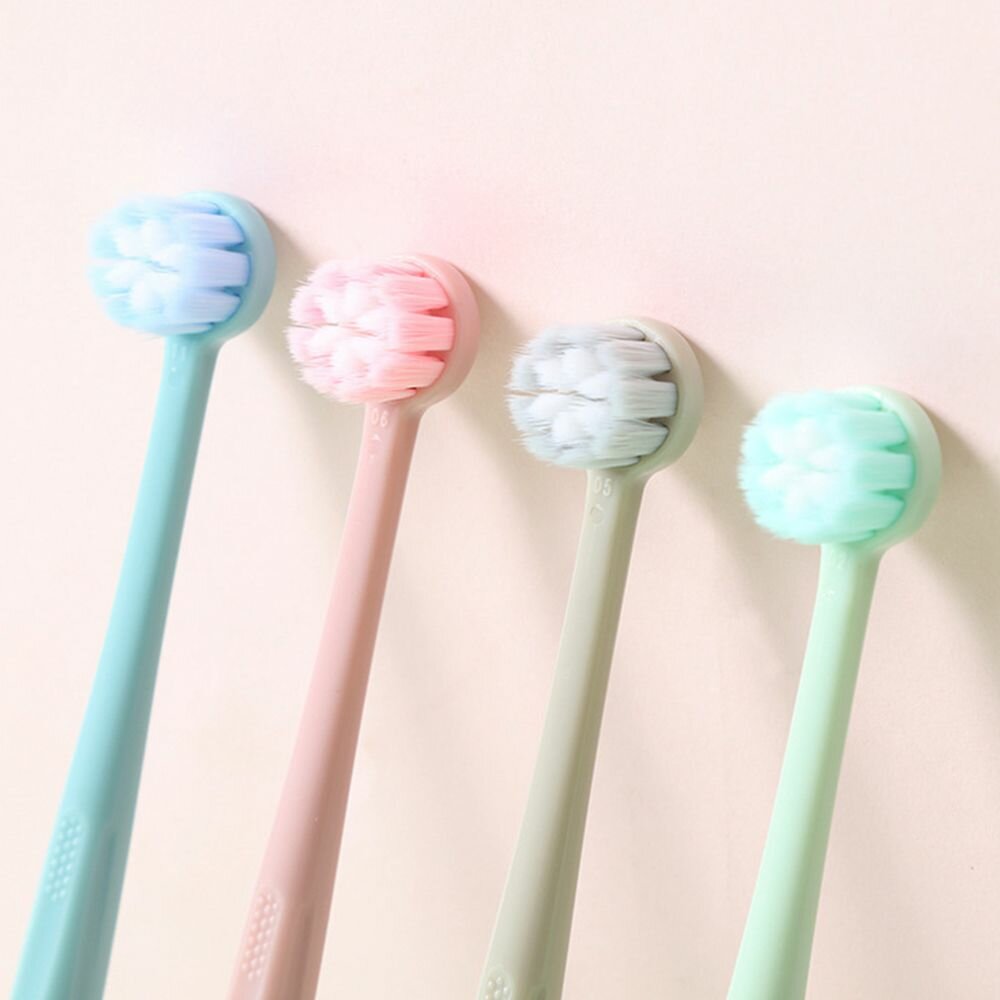 Зубные щетки 2 шт. мягкие с круглой головкой, нейлоновые щетинки, для взрослых