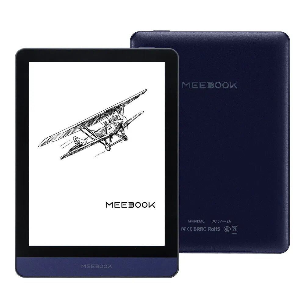 MQOUO 6" Электронная книга, черный, 4 ГБ встроенной памяти, сенсорный экран, 1440x1080 разрешение