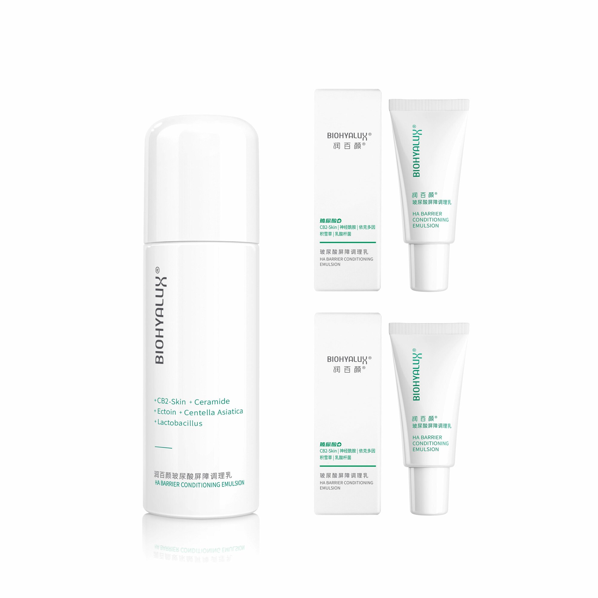 Средство для ухода за кожей унисекс BIOHYALUX Белая марлевая барьерная серия, вода 120мл + эмульсия 100г