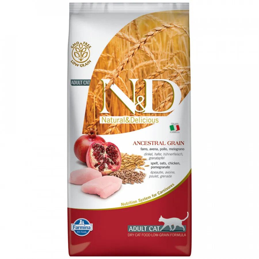 Сухой корм для кошек Farmina N&D Ancestral Grain Adult низкозерновой с курицей и гранатом 5кг