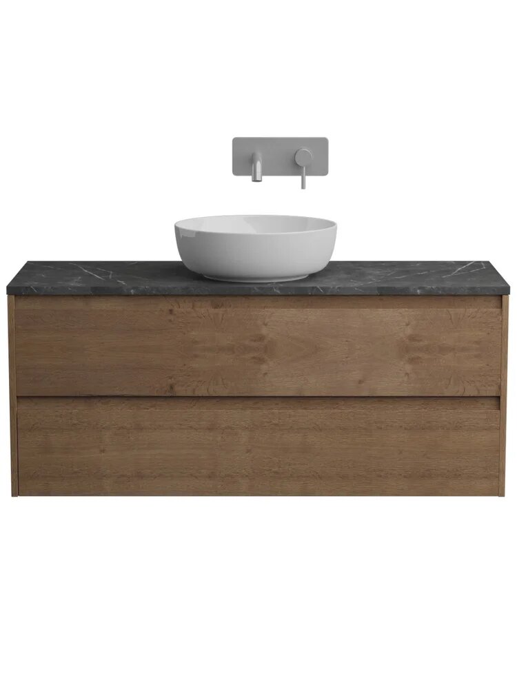 Тумба с раковиной BelBagno Kraft 120 подвесная, 120, 4 см, двойная, со столешницей, светлое дерево, матовая, из ЛДСП, с ящиками, раковина для ванной, фаянсовая, круглая