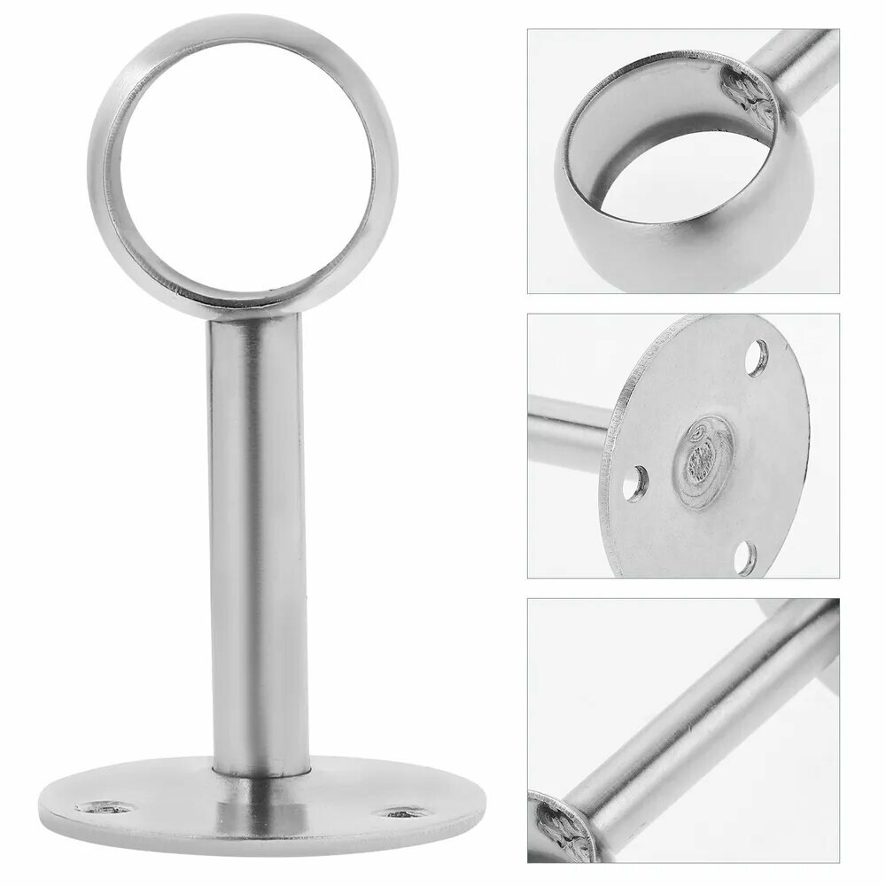 Кронштейн для штанги из нержавеющей стали, серебристый, для крепления трубки 25 мм, 2 шт