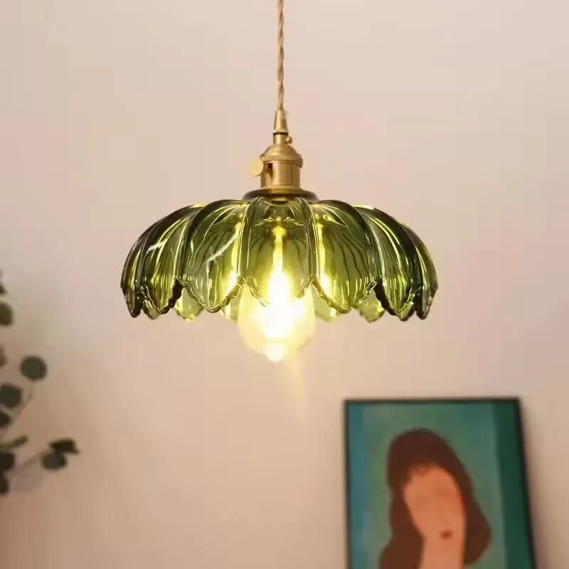 Ronaldo lighting Люстра, E27 Зеленая стеклянная люстра для гостиной и кухни
