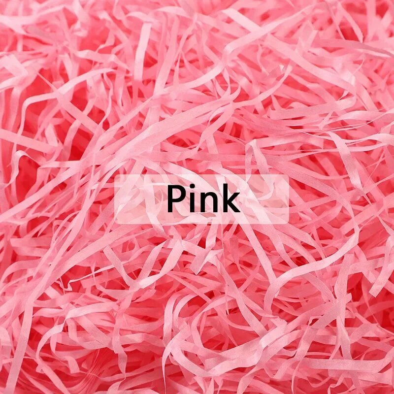 Красочная мятая бумага из рафии 50г Розовый, 50g, Pink