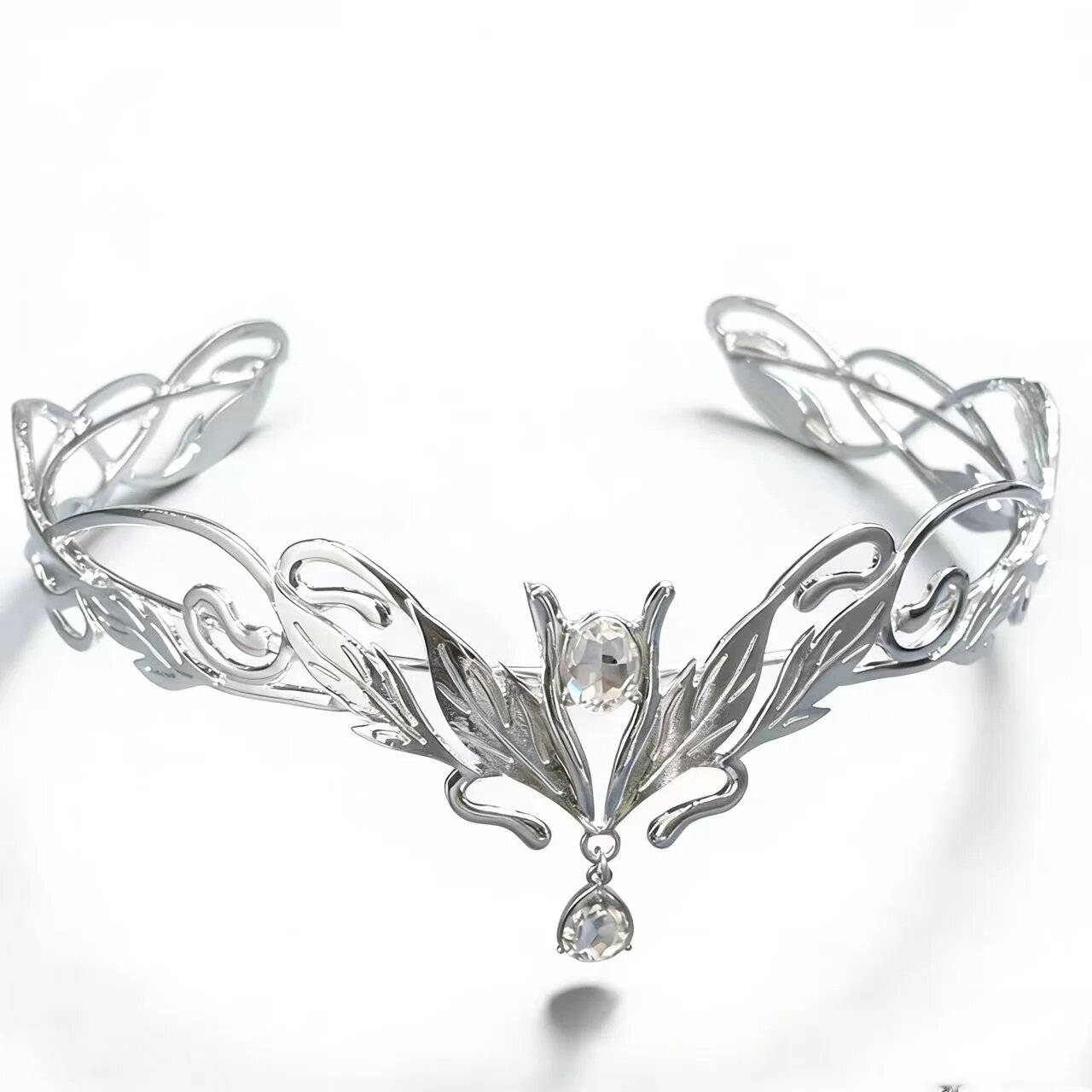 Винтажные хрустальные тиары George Black Серебряный, Silver White