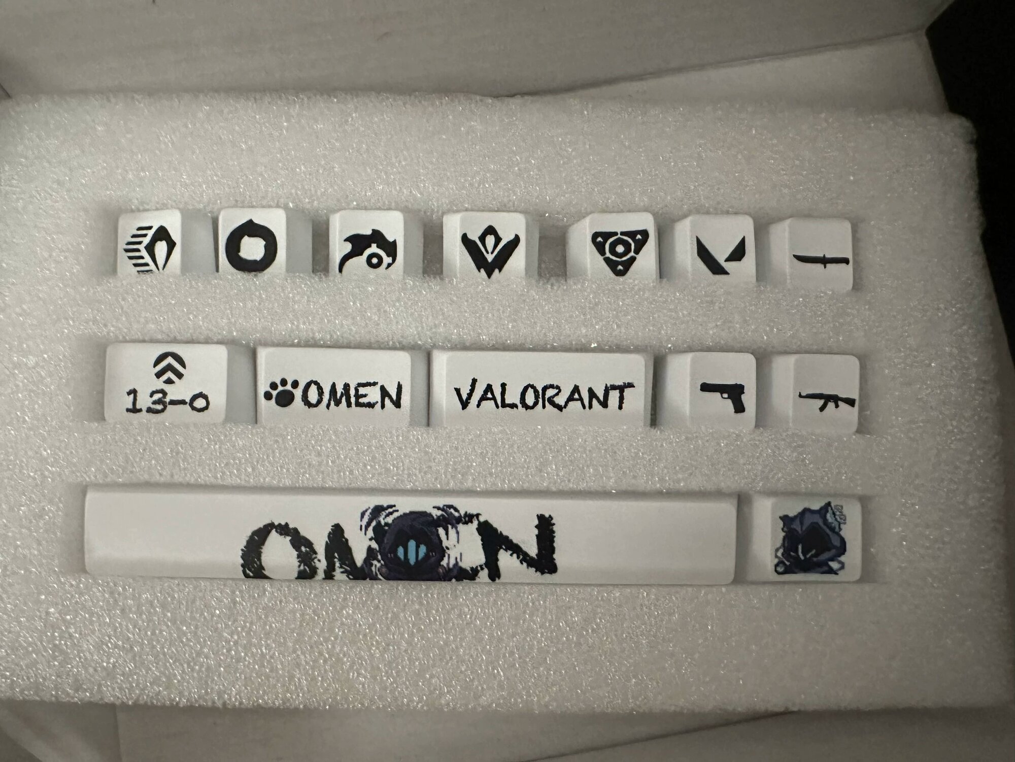Кейкап Valorant Fearless Contract OMEN Shadow, материал PTB, пятисторонняя сублимация, Wooting Shadow 14-клавишная