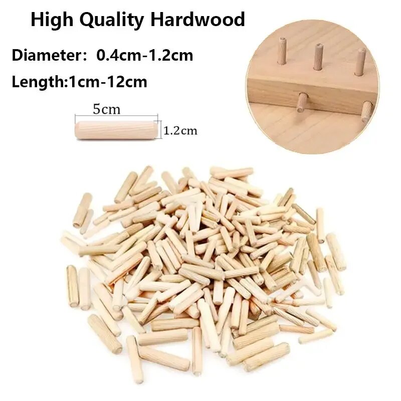 Рифленые деревянные дюбели 50 шт. 0.8x3cm 50pcs