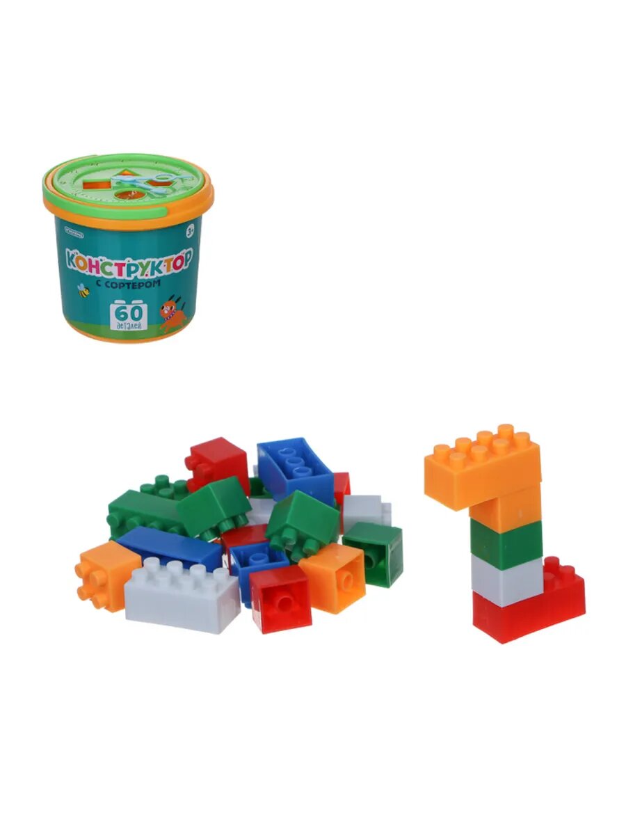 Игроленд Конструктор с сортером /Крупные детали/, 60 детале