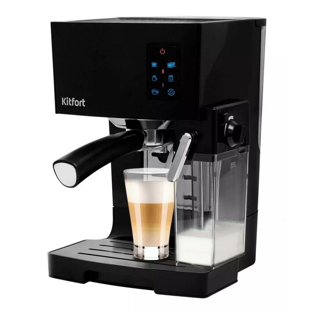 Кофеварки электрические Kitfort Кофеварка рожковая Kitfort KT-743 Чёрный