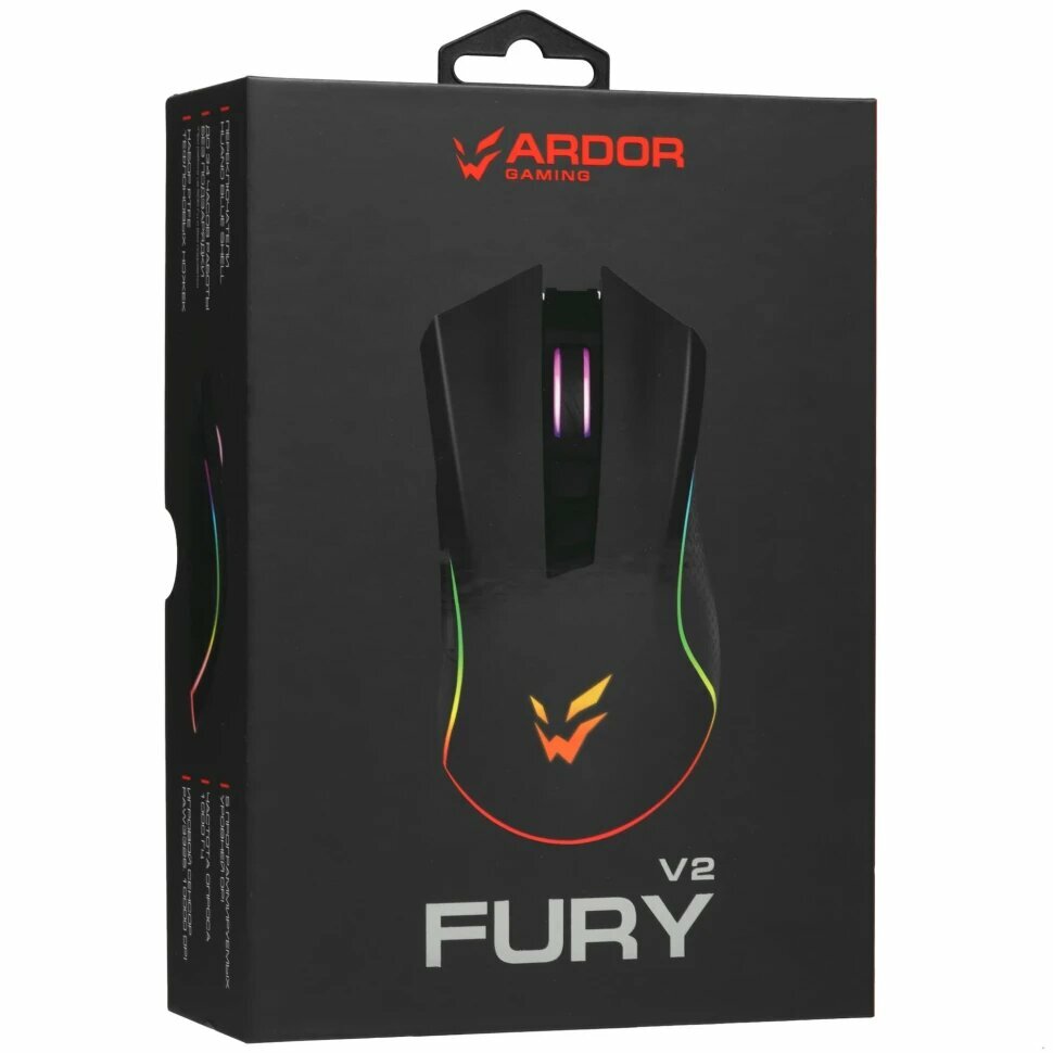 Мышь беспроводная/проводная ARDOR GAMING Fury V2 [ARDW-FURY3325-BK] черный