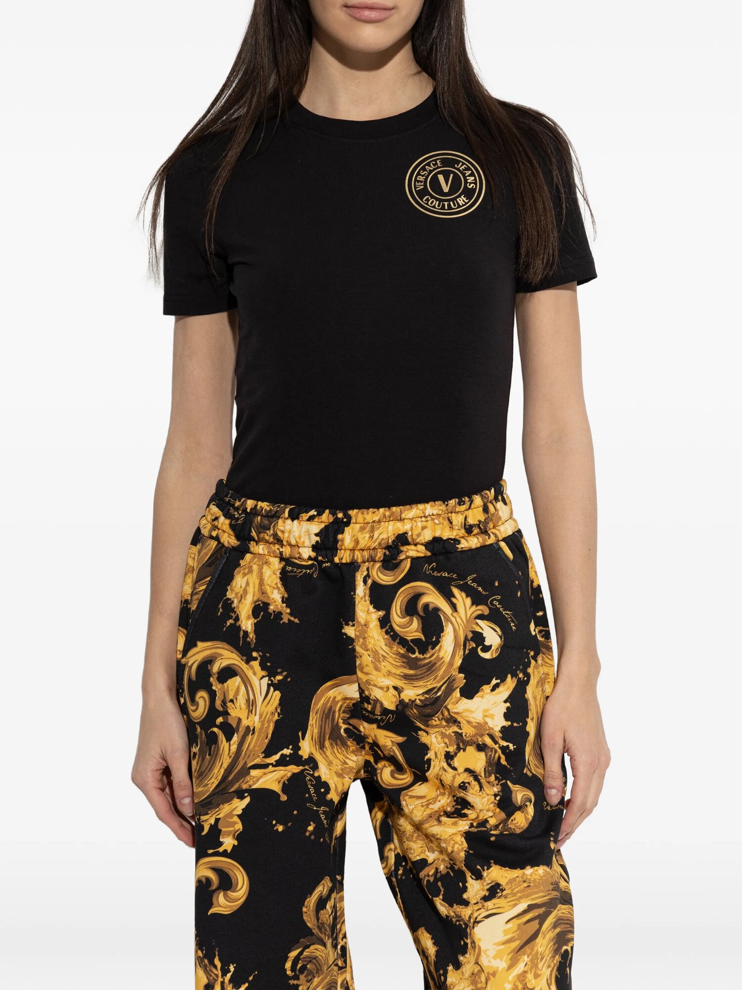 Футболка Versace Jeans Couture, размер XS, черный — фото 1
