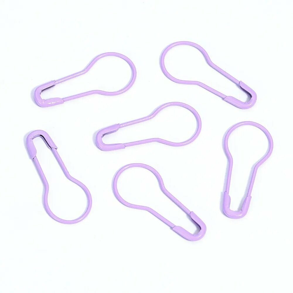 50 шт/размер 21.5 х 9.5 мм/Маркеры для вязания металлические/булавки для вязания/крючки/фиолетовый