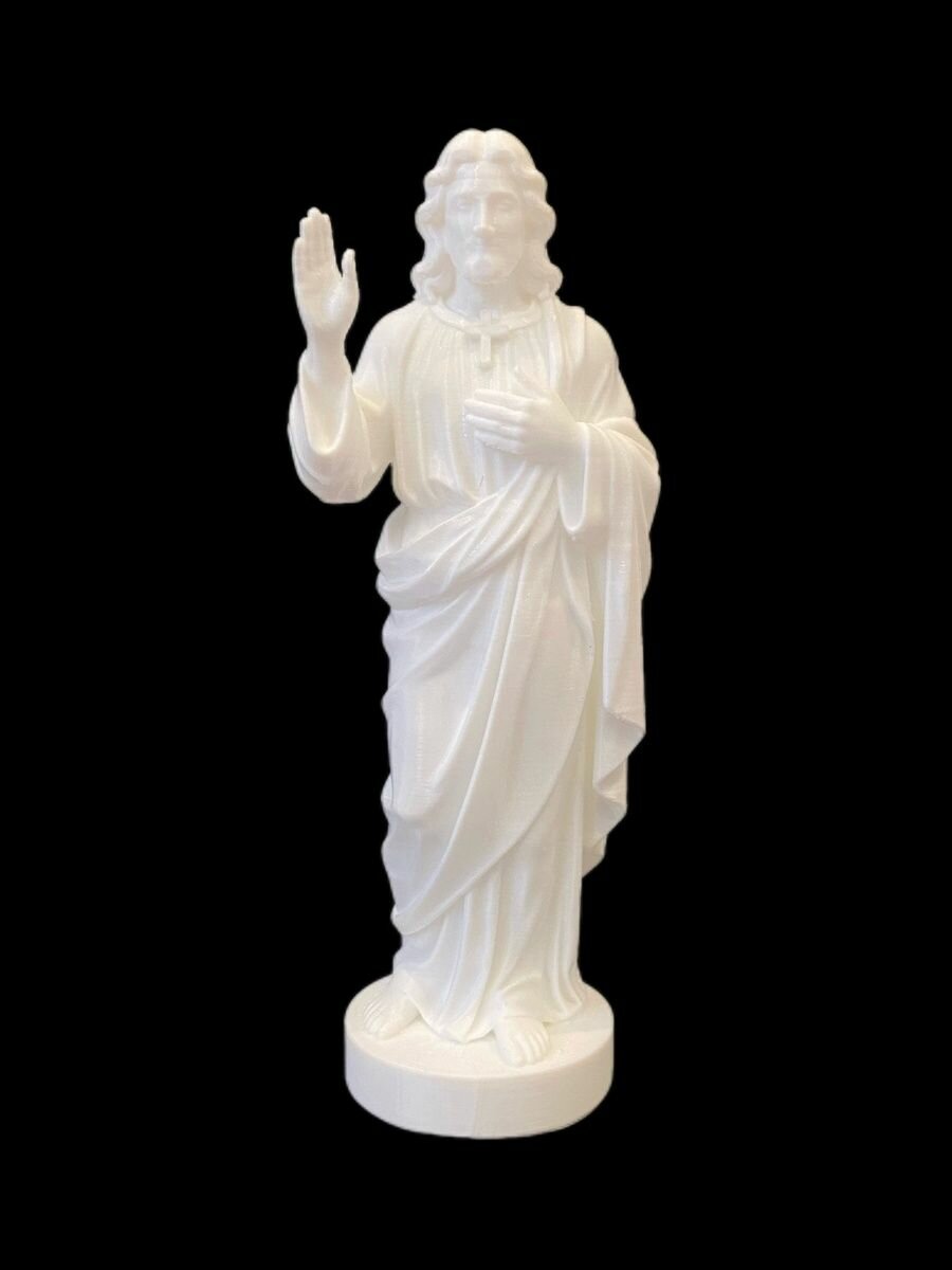 Статуэтка Иисус благословляющий, высота 15 см, цвет белый, 3D-печать