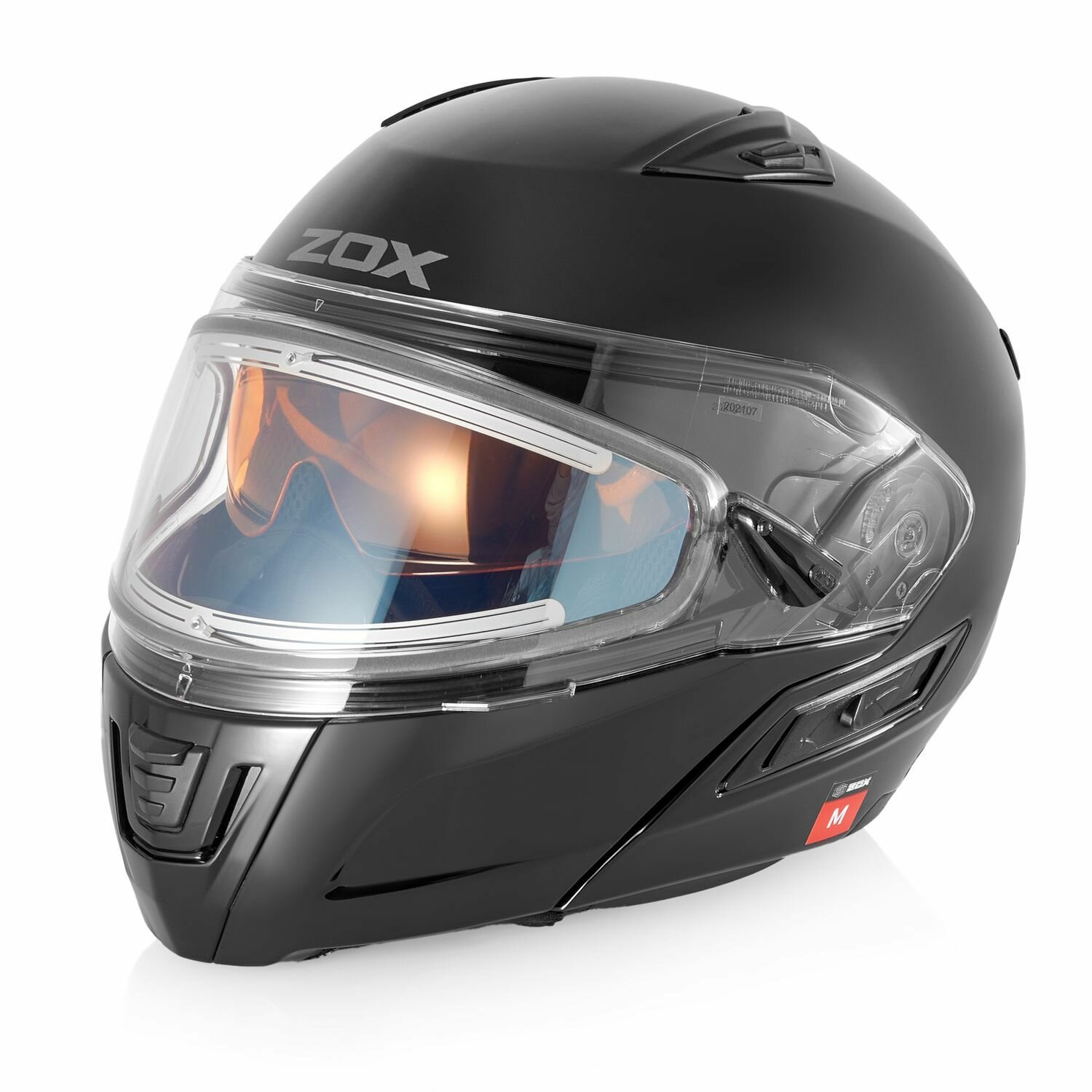 Шлем снегоходный ZOX Condor, стекло с электроподогревом, мат, черный, размер S