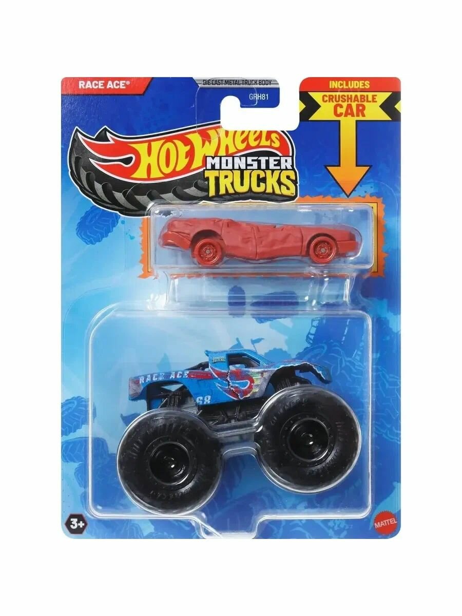 Машинка Hot Wheels Monster Truck плюс машинка Race Ace JCG42