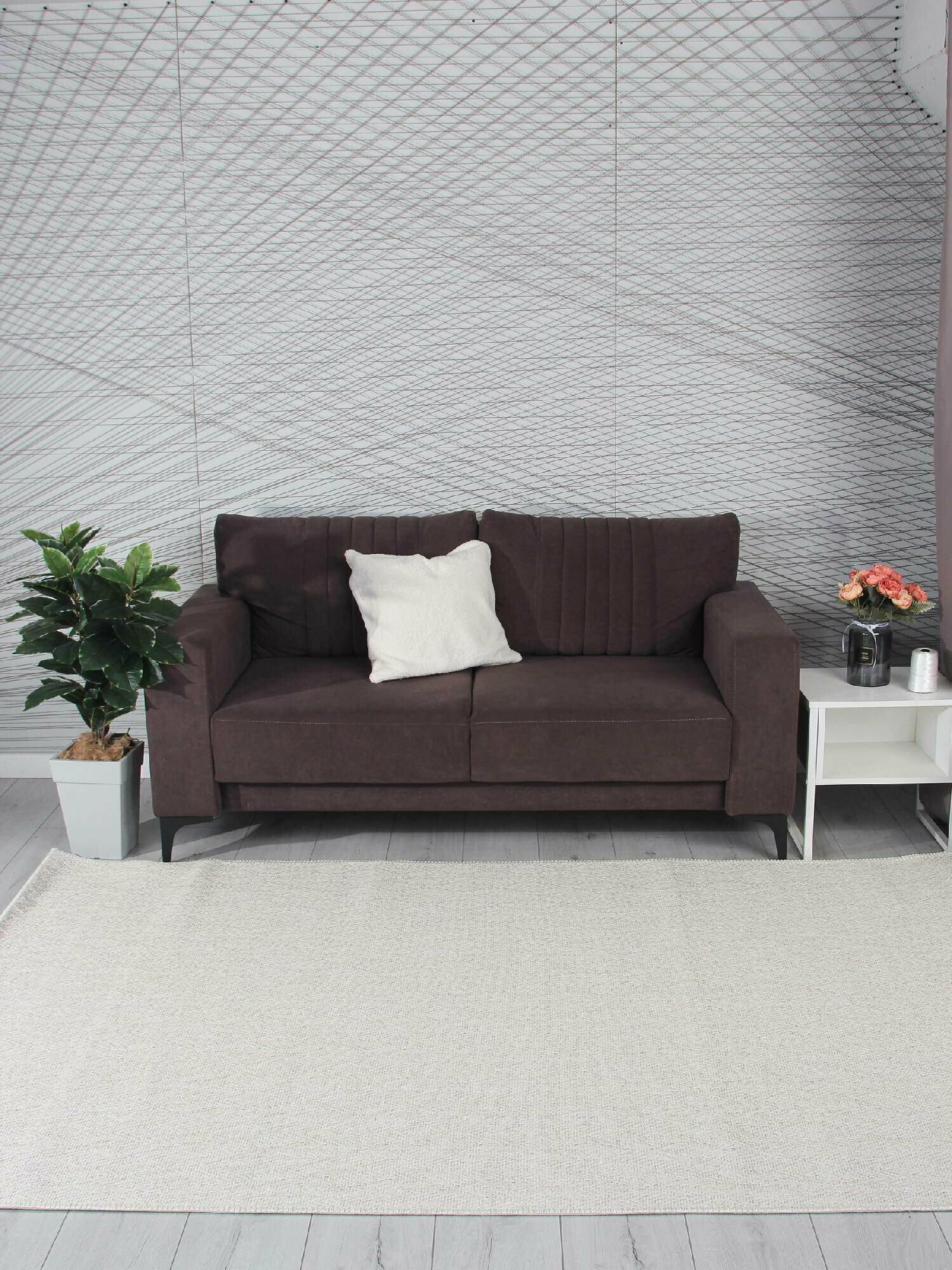 Ковер турецкий 80х150 см однотонный безворсовый 424229 Kover-Russia