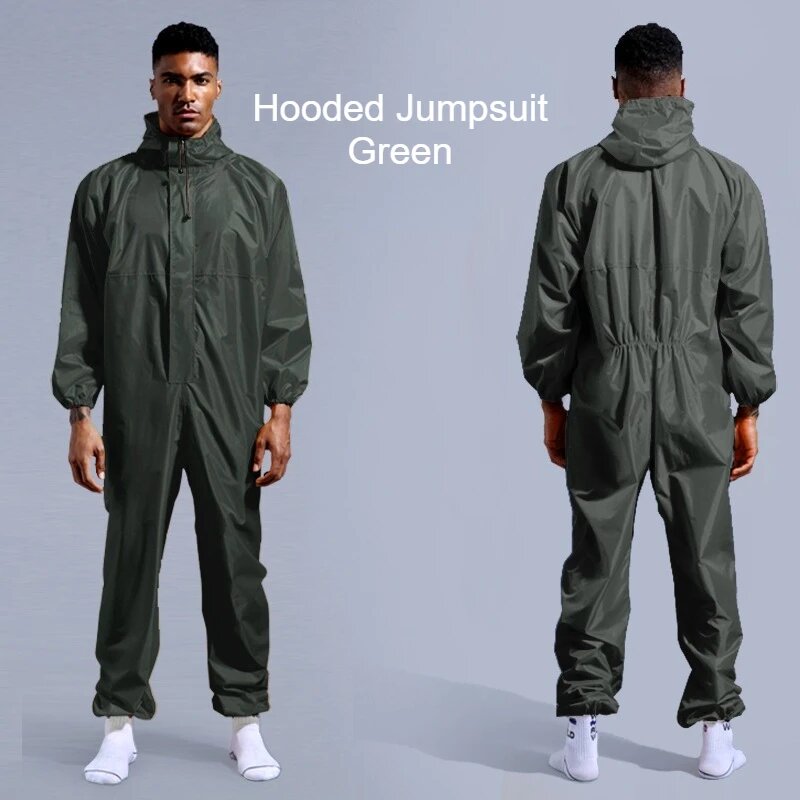Водонепроницаемый комбинезон с капюшоном, Green, 4XL