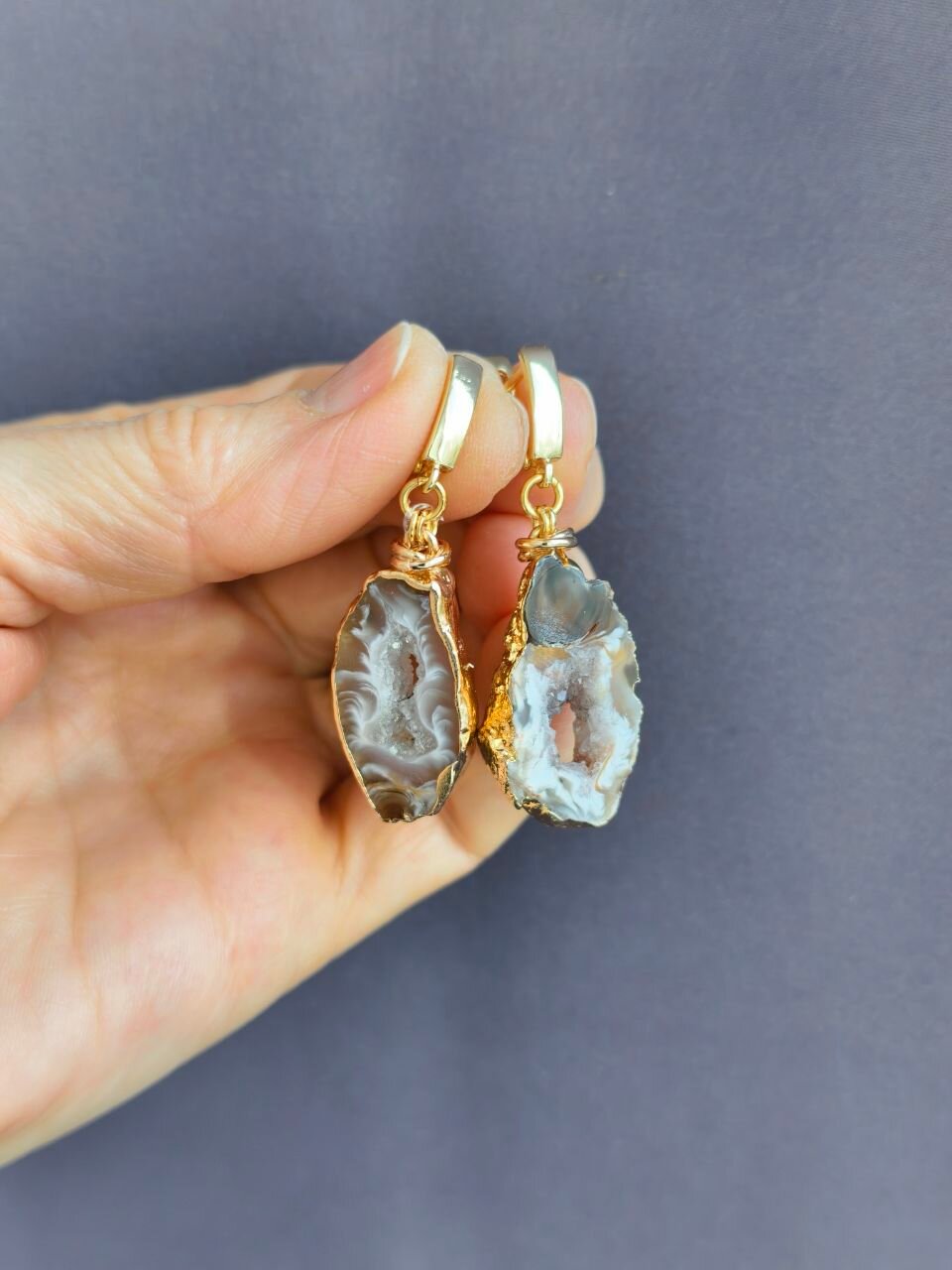 Серьги, агат