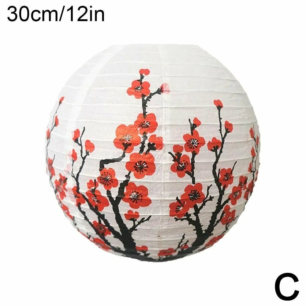 Круглый бумажный фонарь с цветком сливы 30/35 см, украшение в китайском стиле