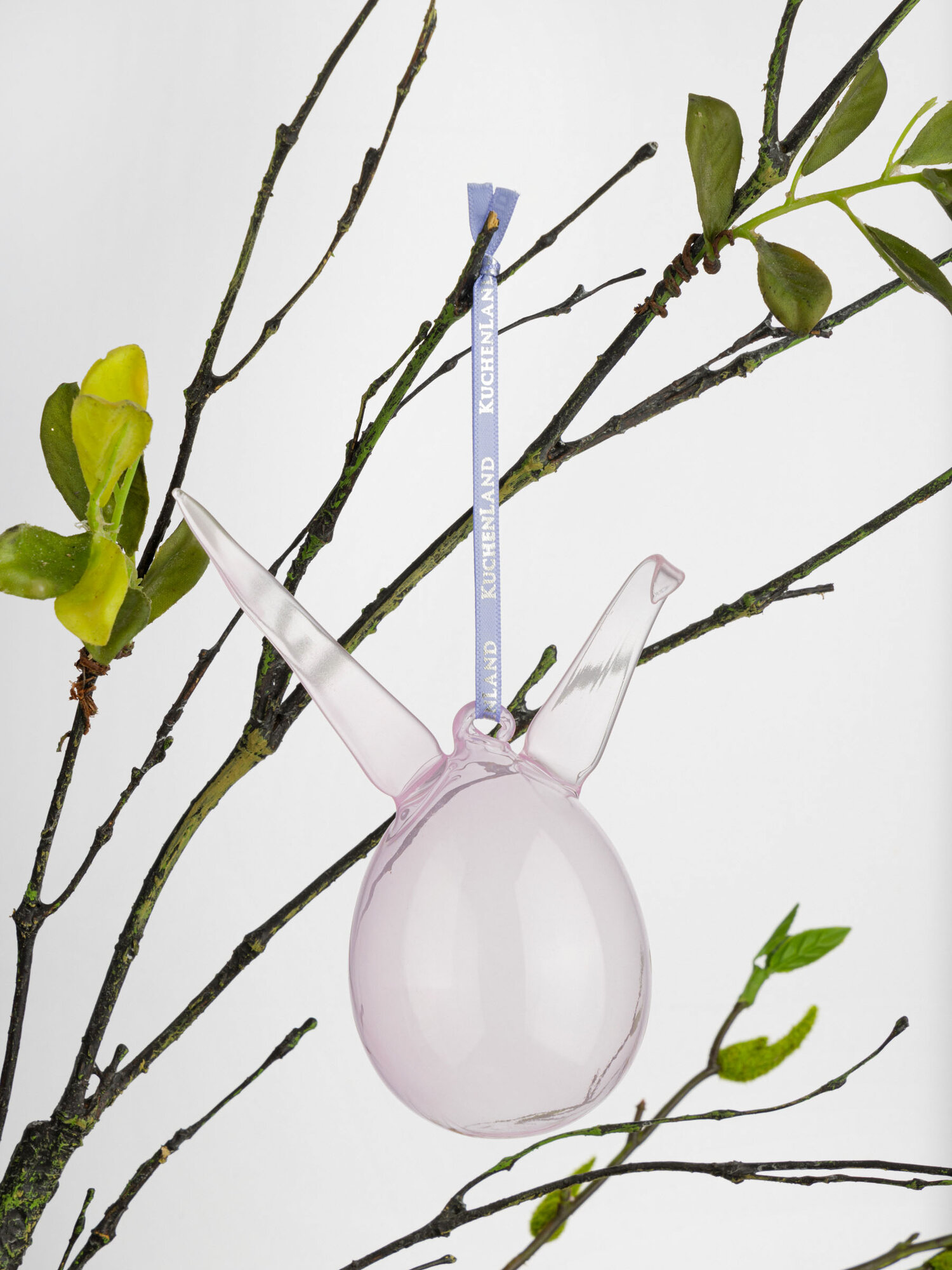 Подвеска декоративная, 9х14 см, стекло, фиолетовая, Пасхальное яйцо с ушами, Flora Easter, Kuchenland