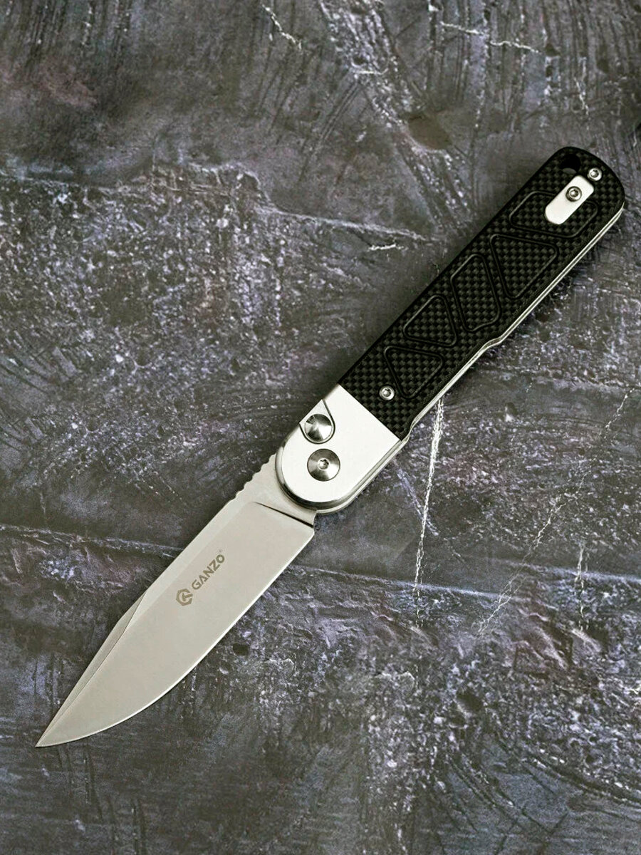 Нож Ganzo G767-BK складной черный, EDC, нержавейка 9Cr14Mov, длина лезвия 8,7 см. рукоять G-10
