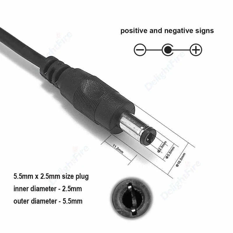 DelightFire DC extension cable 1pcs, 1m, 20AWG white — фото 1