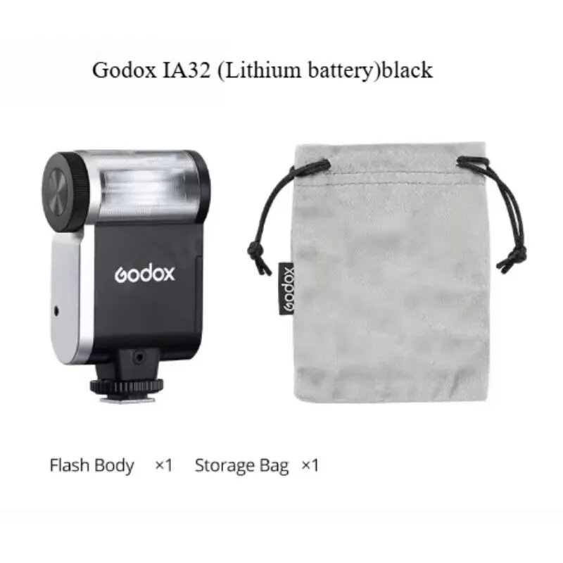 Godox IA32 (Lithium battery)black Мини фотовспышка для Canon Fuji Olympus Pentax Sony Nikon Panasonic