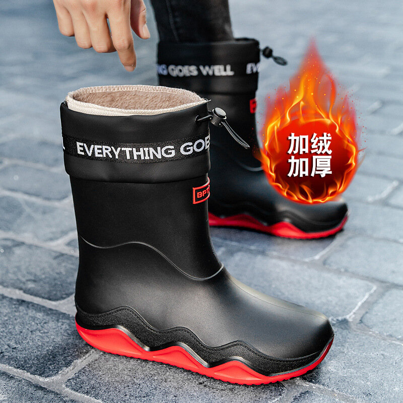 Мужские резиновые сапоги без шнурков, короткие, для рыбалки, работы на кухне, на открытом воздухе, с застежкой на шнурке, обувь для мытья автомобилей, резиновые сапоги для рыбалки. Размер обуви. EU:43