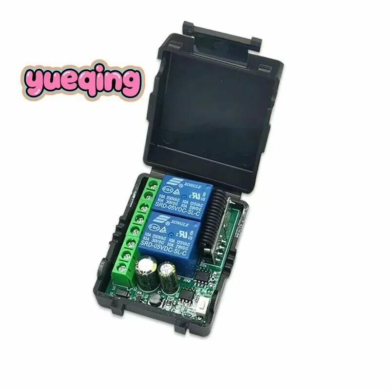 Беспроводной переключатель 433 МГц 2-канальный релейный приемник и передатчик для управления гаражом, шторами, освещением