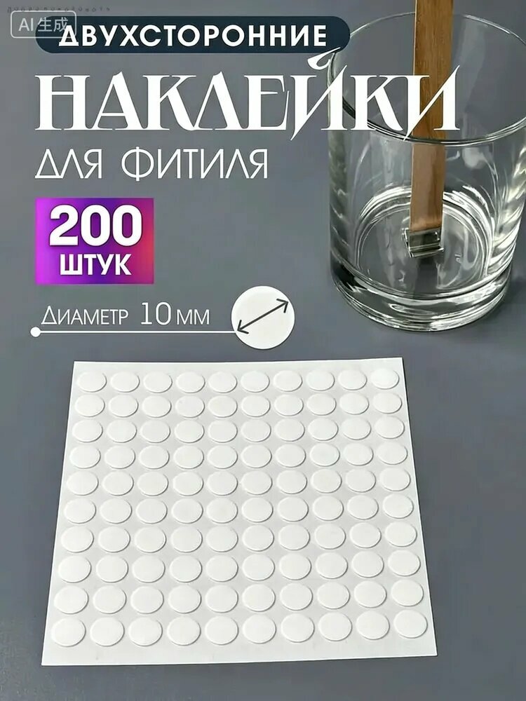 Наклейки двухсторонние для фитиля свечей