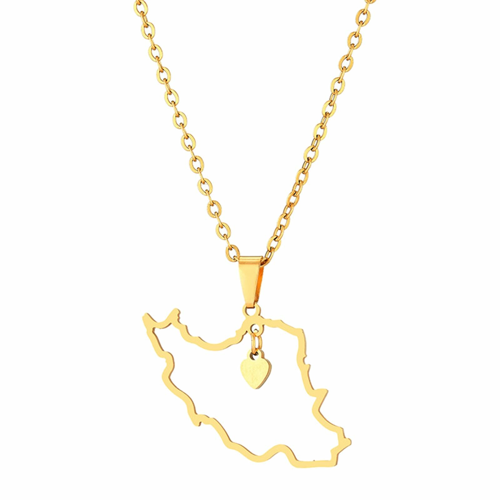 Кулон с картой Ирана и водой на цепочке унисекс для женщин девушек 2 цвета