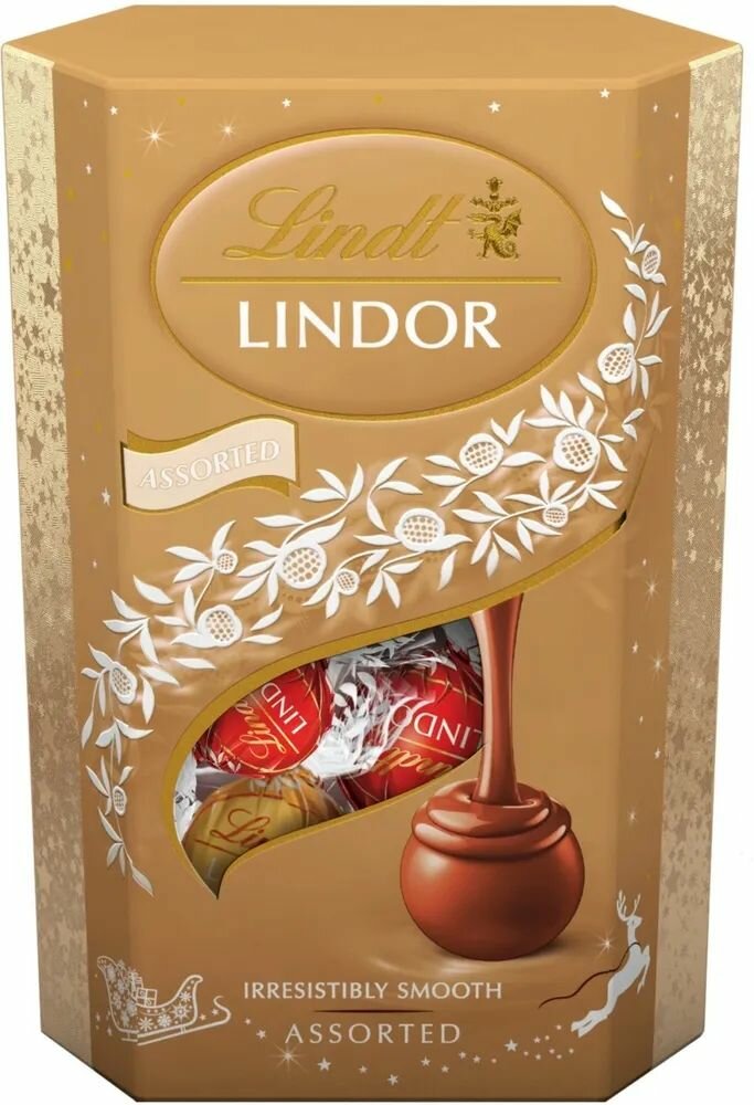 Шоколадные конфеты Lindt Lindor ассорти пралине, 200 г, 8 шт.