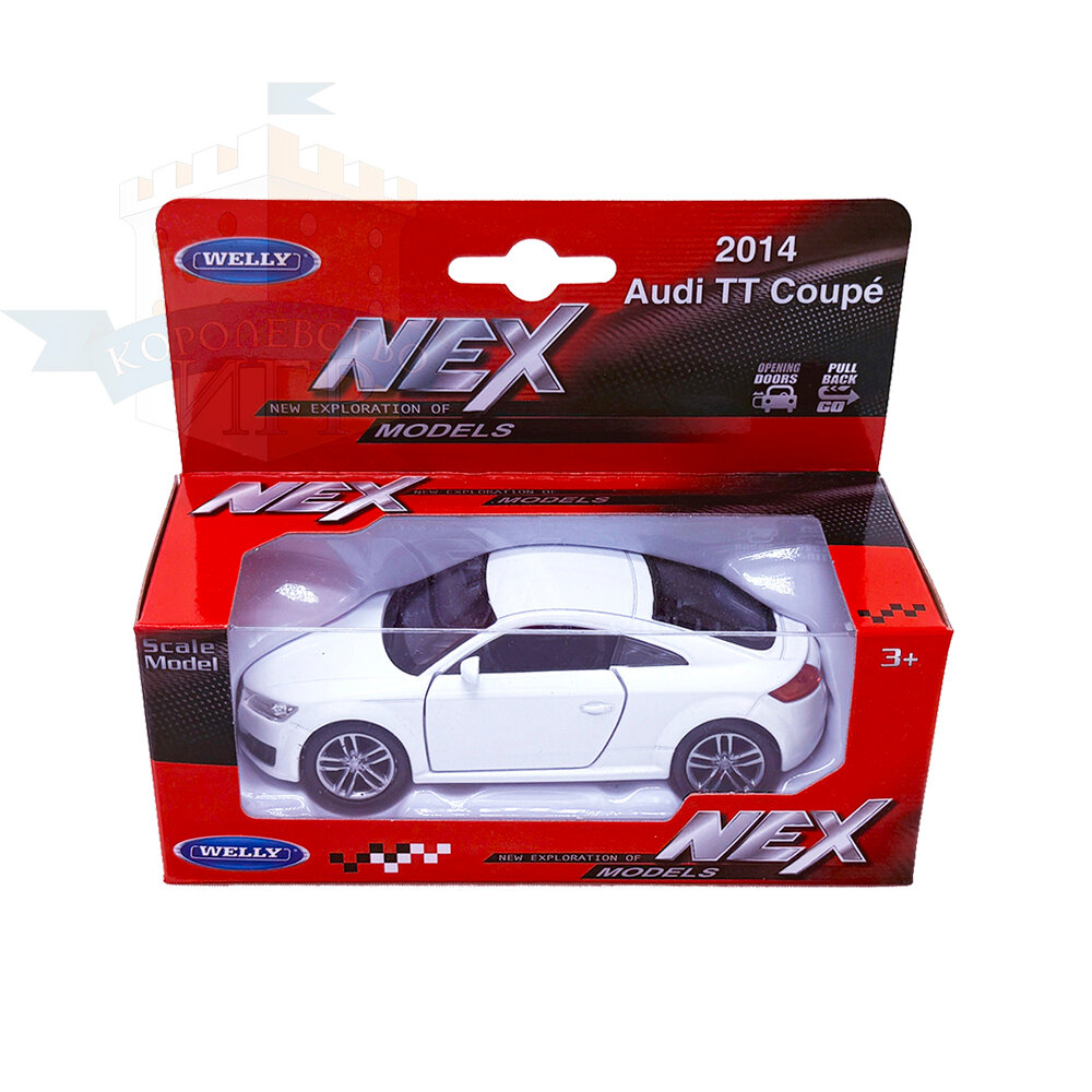 Машинка Welly Audi TT Coupe, белый, 1:38, арт.43695W-W, инерционная