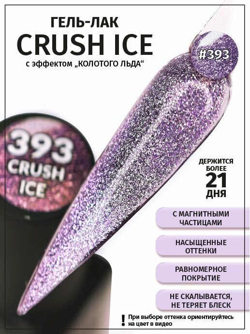 Гель-лак Planet Nails Crush Ice, магнитный, эффект колотого льда, блестки