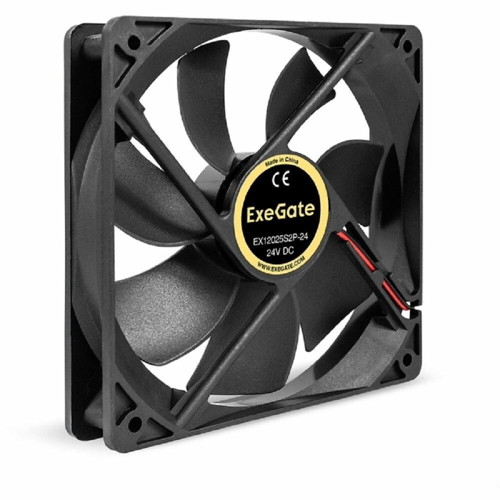 EXEGATE Вентиляторы EX295210RUS Вентилятор 24В DC EX12025S2P - 24 120x120x25 мм, Sleeve bearing подшипник скольжения , 2pin, 2100RPM, 34.2dBA
