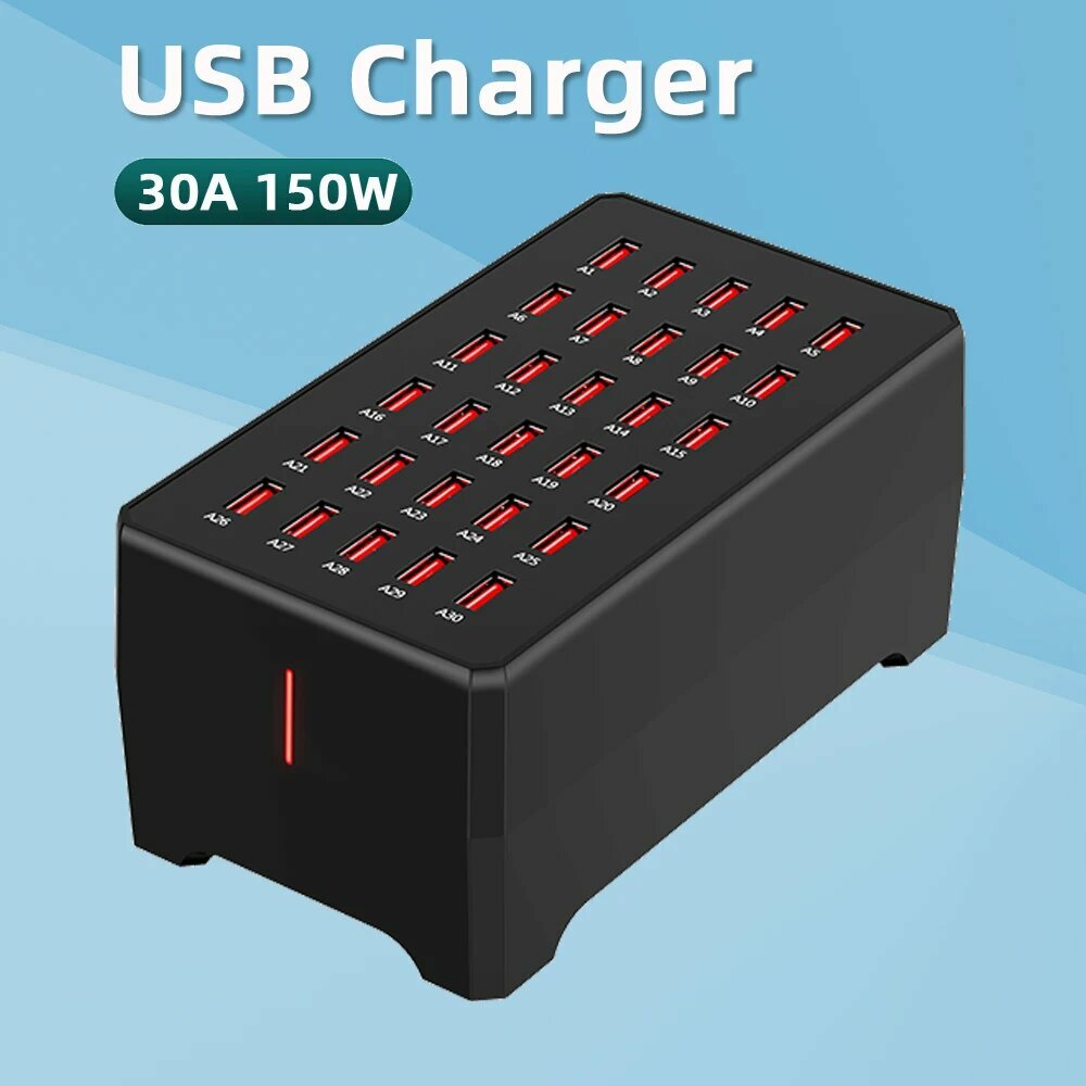 USB зарядное устройство на 30 портов, 150W, AU Power Plug