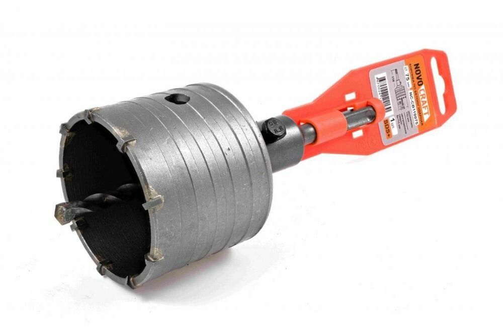 Коронка Novocraft по бетону, диаметр 75 мм, ударная, твердосплавная, центрирующее сверло NC-CB110075