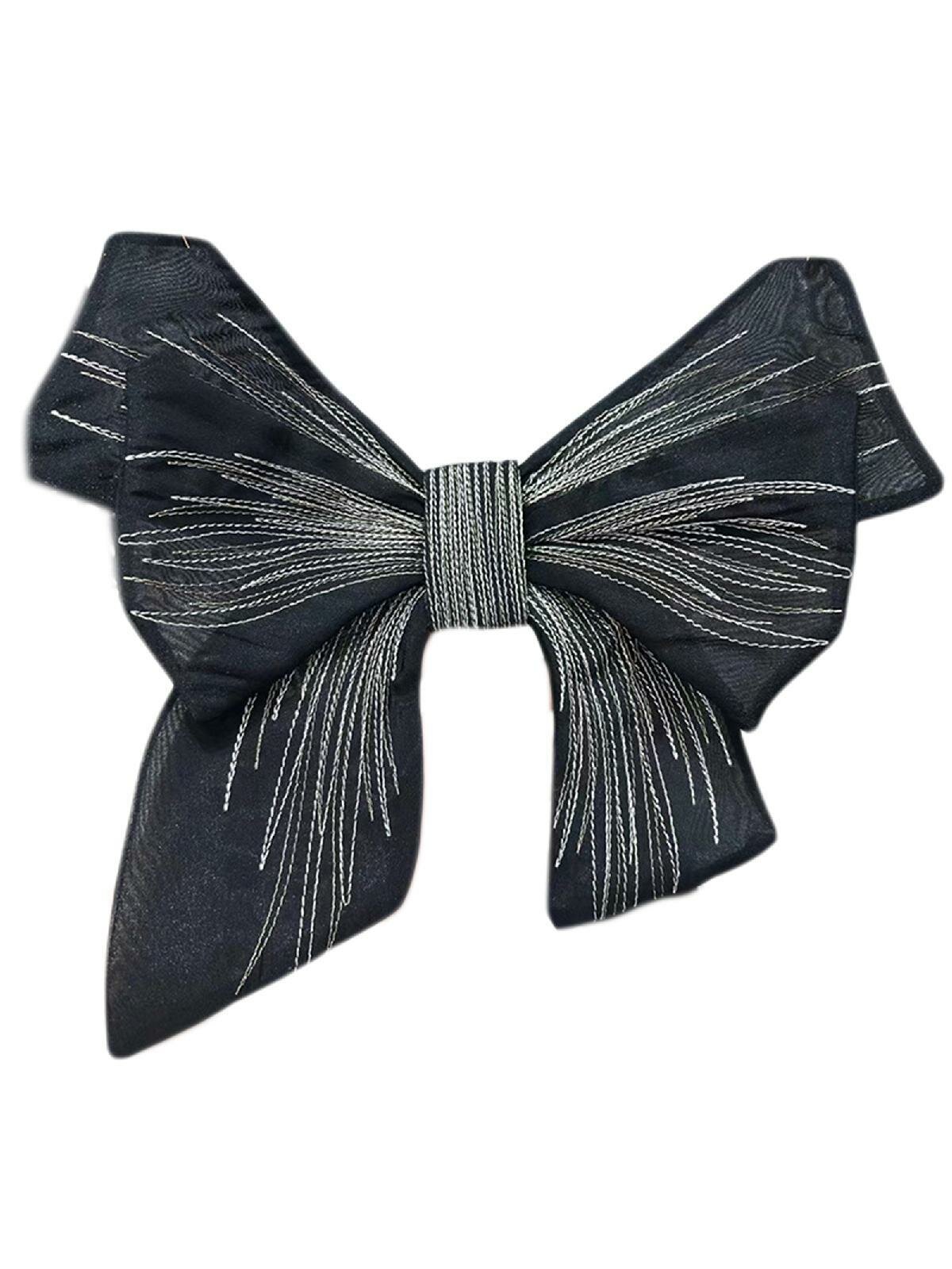 Объёмные 3D-бантики для пришивания, черный плюсовой значок