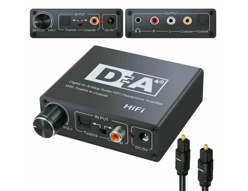 Конвертер аудио DAC Hi-Fi Digital Optical Coaxial Toslink в Analog RCA 3.5mm для DVD PS3 Home Stereo Amplifier EarPhones TV PC, Melbourne Stock, One Year Warranty, материал Aluminum, входные интерфейсы Toslink Coaxial, выходные интерфейсы R/L RCA Toslink