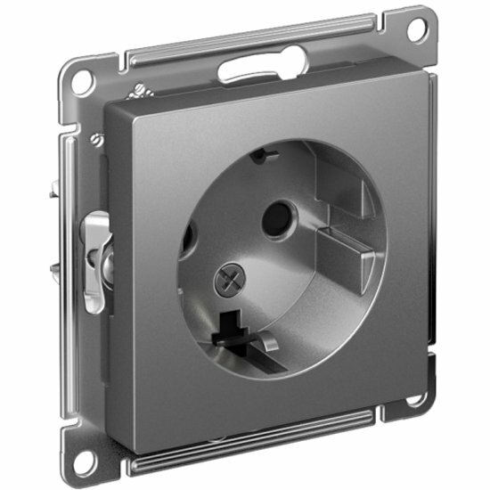 Розетка Systeme Electric (schneider Electric) SCHNEIDER ELECTRIC ATLASDESIGN 16А, механизм, сталь ATN000945