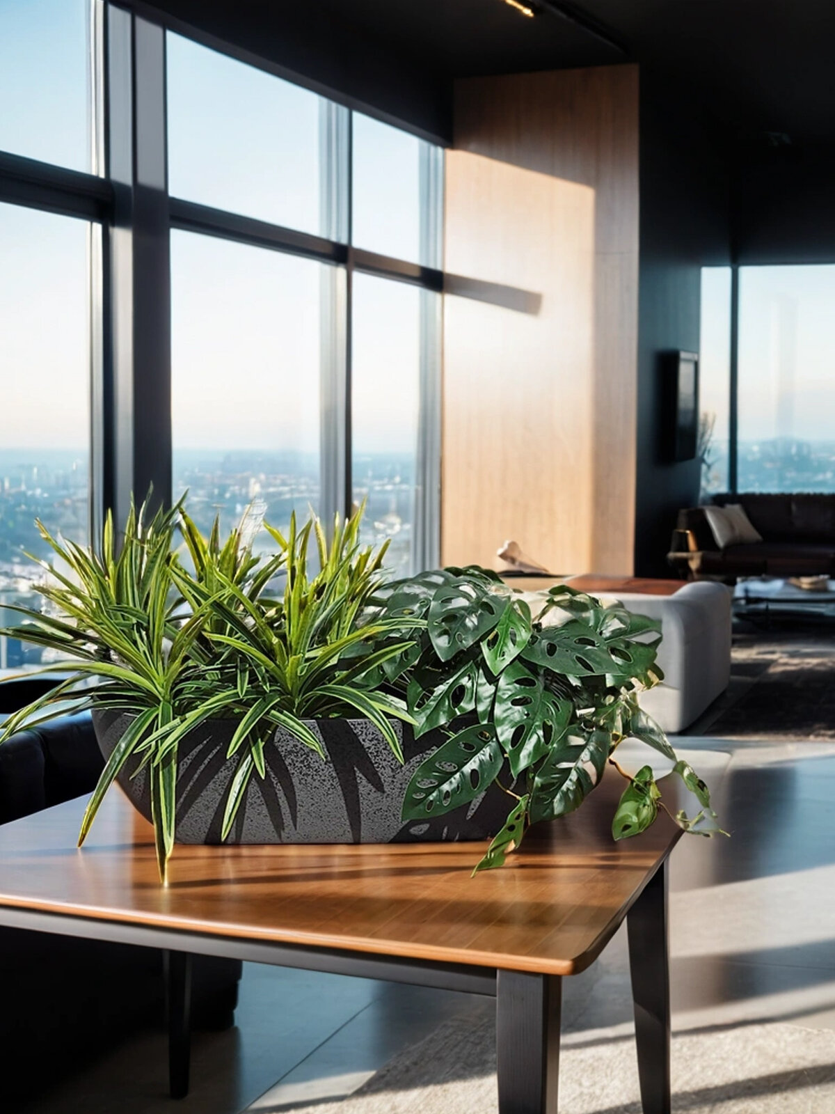 Растения в длинном кашпо Лофт 65см, премиум качество от ФитоПарк