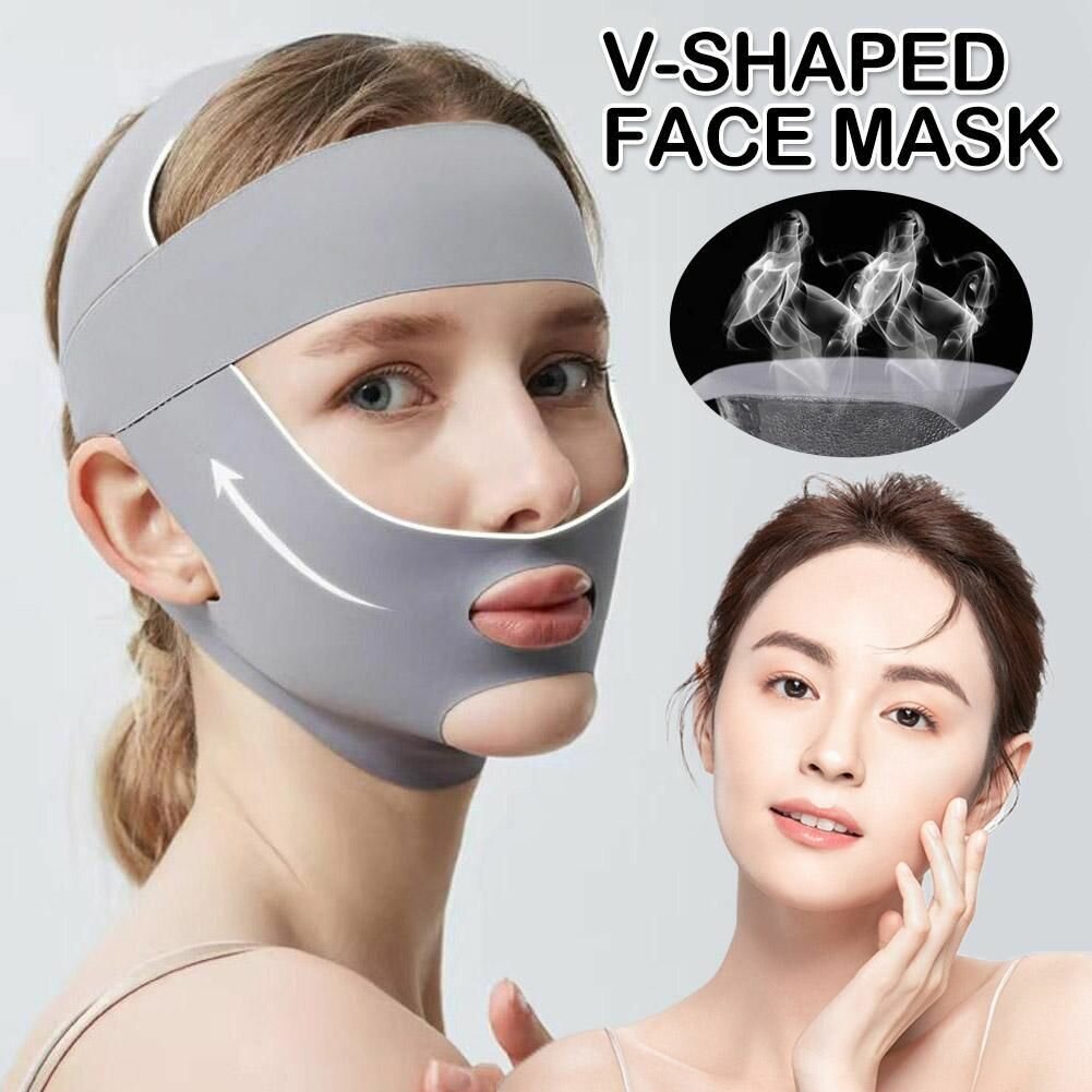 V-образная лента для подтяжки лица, регулируемая лента против второго подбородка, дышащий материал для многоразового использования