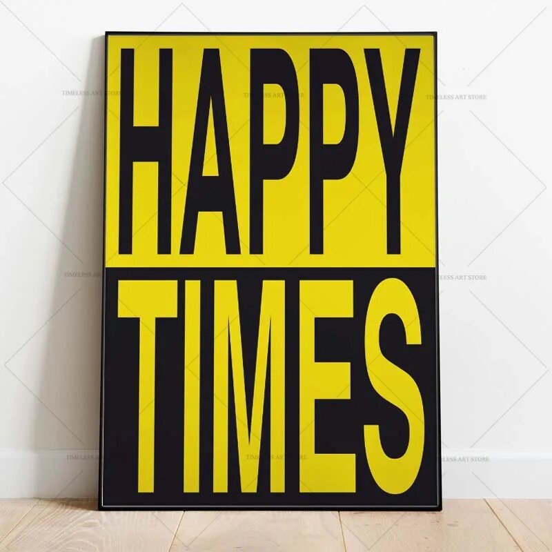 Желтая картина "Happy Times" 40x60см без рамки