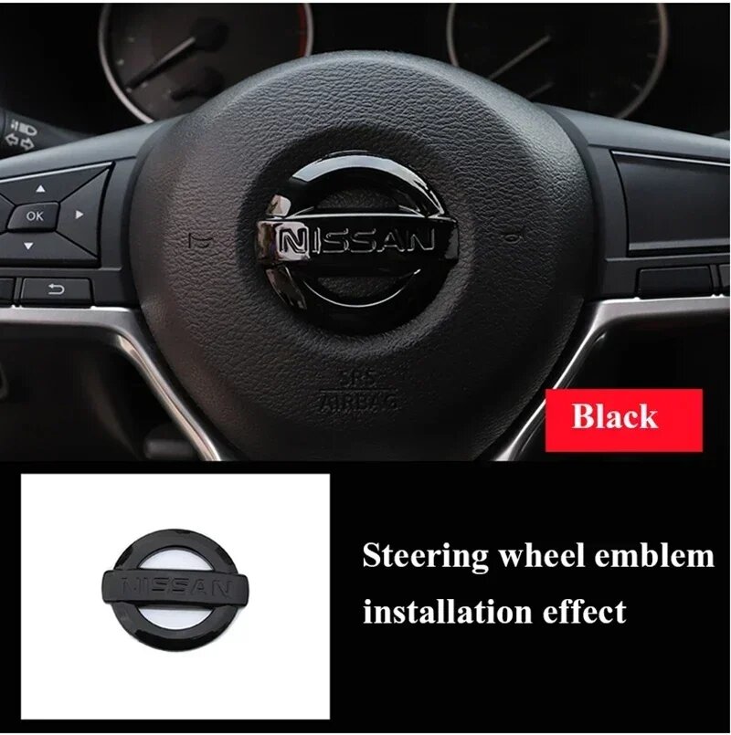 1 шт. ABS автомобильный руль с центральным логотипом, наклейки с эмблемой для Nissan 5.8cm-Black
