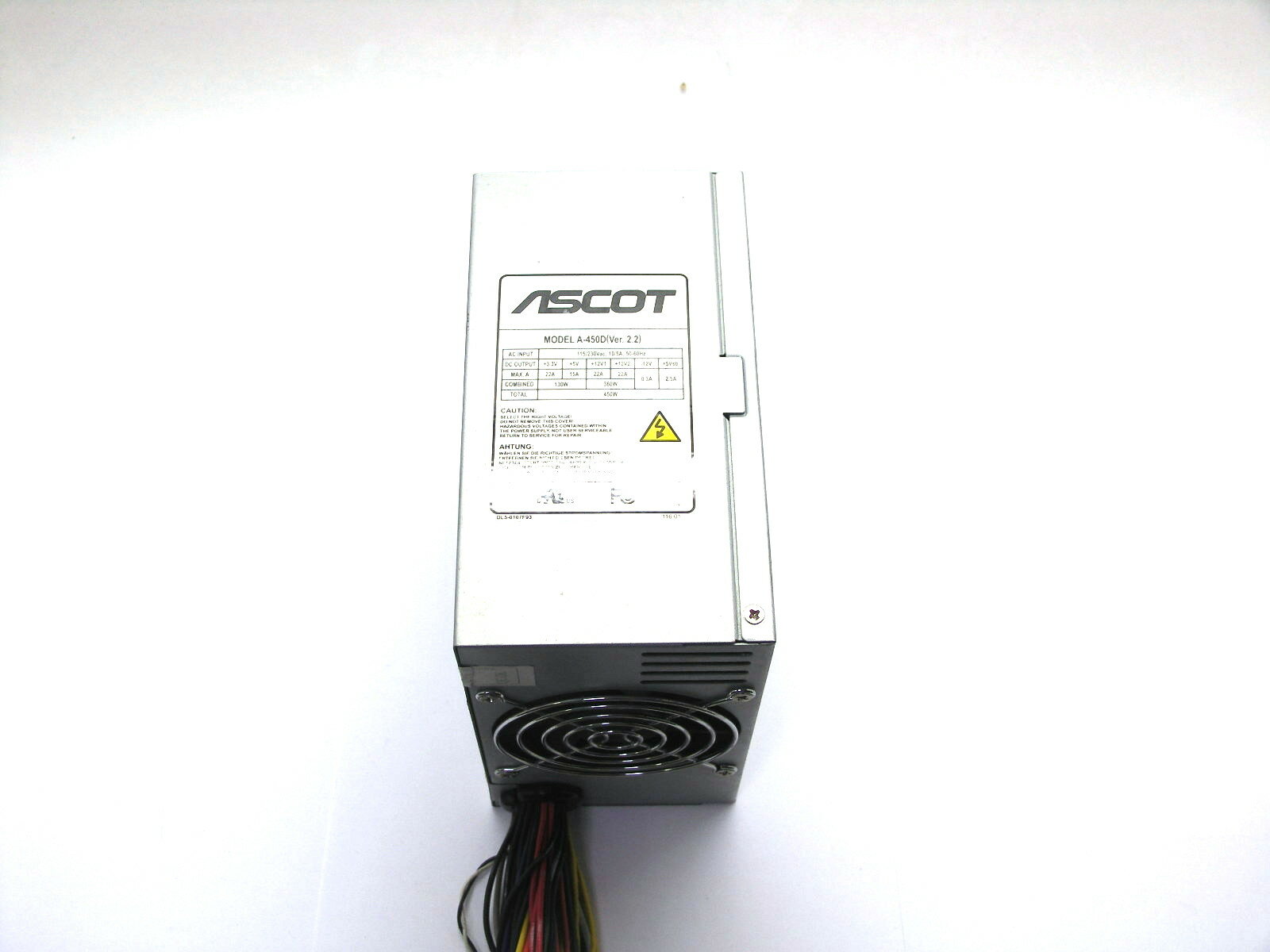 Блок питания 450W Ascot A-450D Ver.2.2 24+4/6PCI-E/1SATA/2x80fan ATX