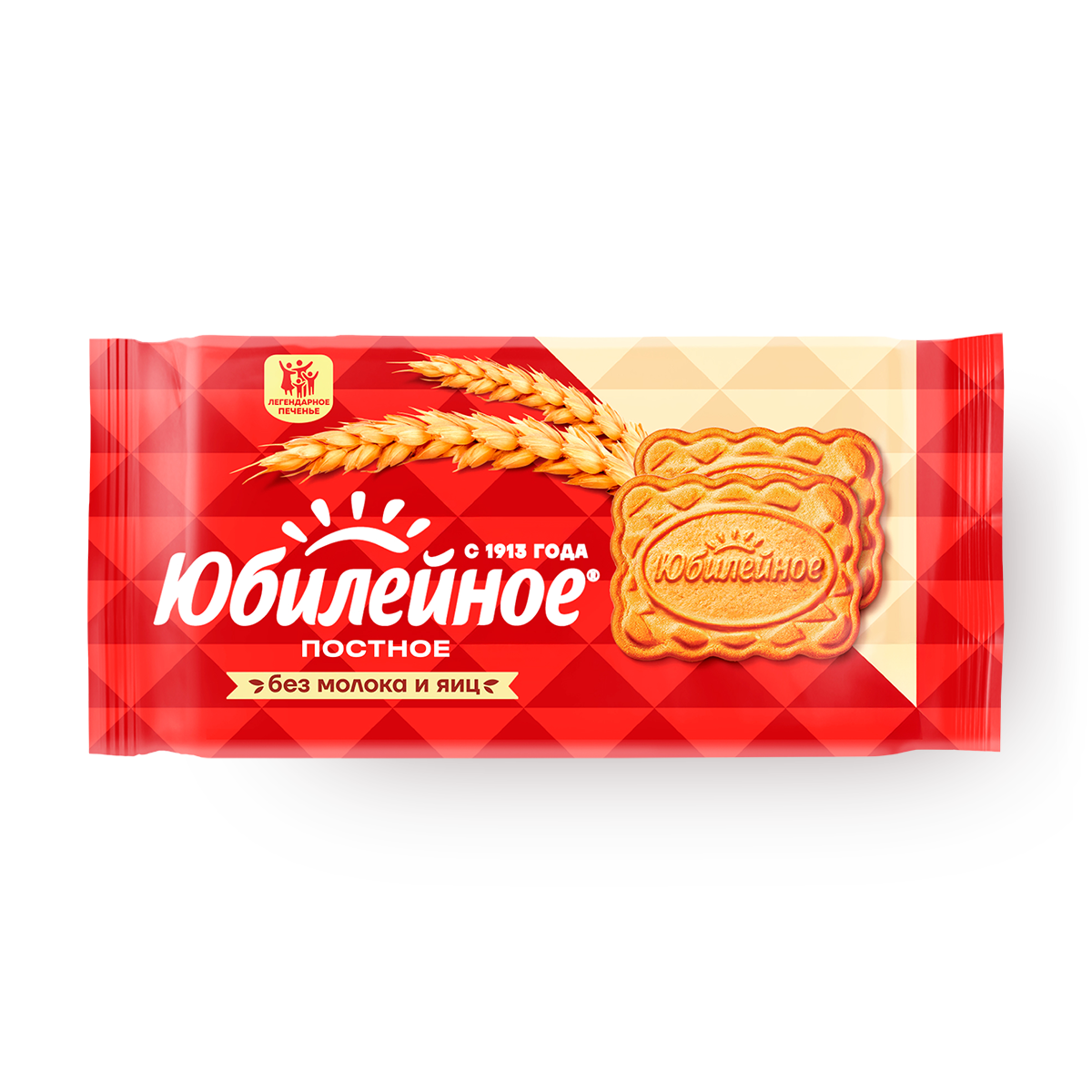 Печенье Юбилейное, постное, без яиц и молока, флоу-пак, 224 г