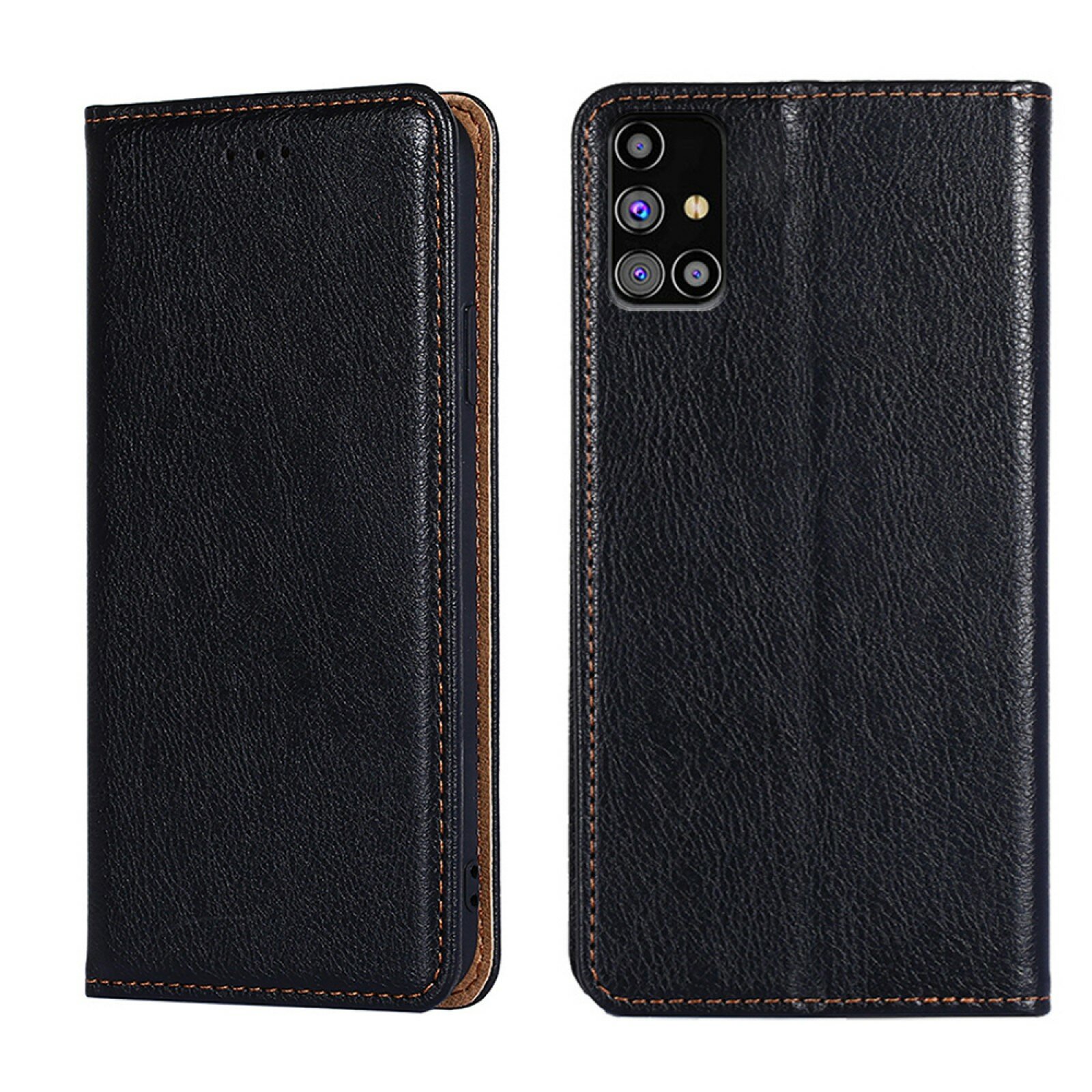 Чехол-книжка MyPads для Samsung Galaxy M31s, черный, износостойкий материал