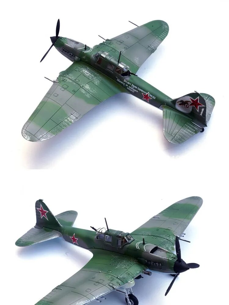 Сборная модель самолета Ил-2 штурмовик 1:72 из металла для любителей авиации — фото 1