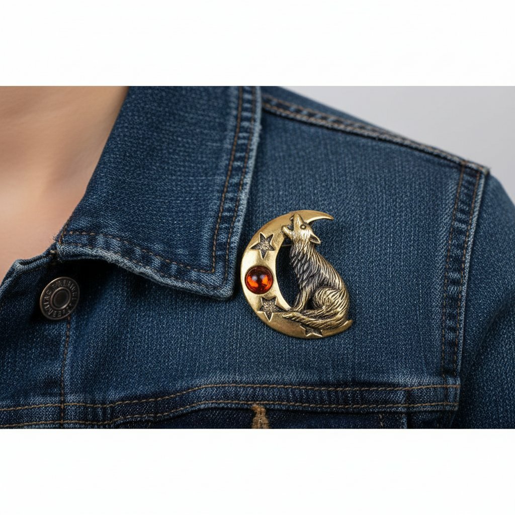 Брошь, янтарь