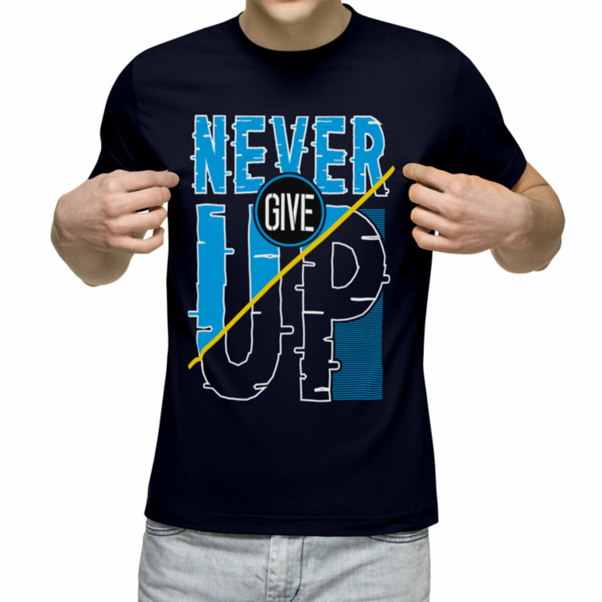 Мужская футболка «Путь без отступлений» (темно-синий, S)